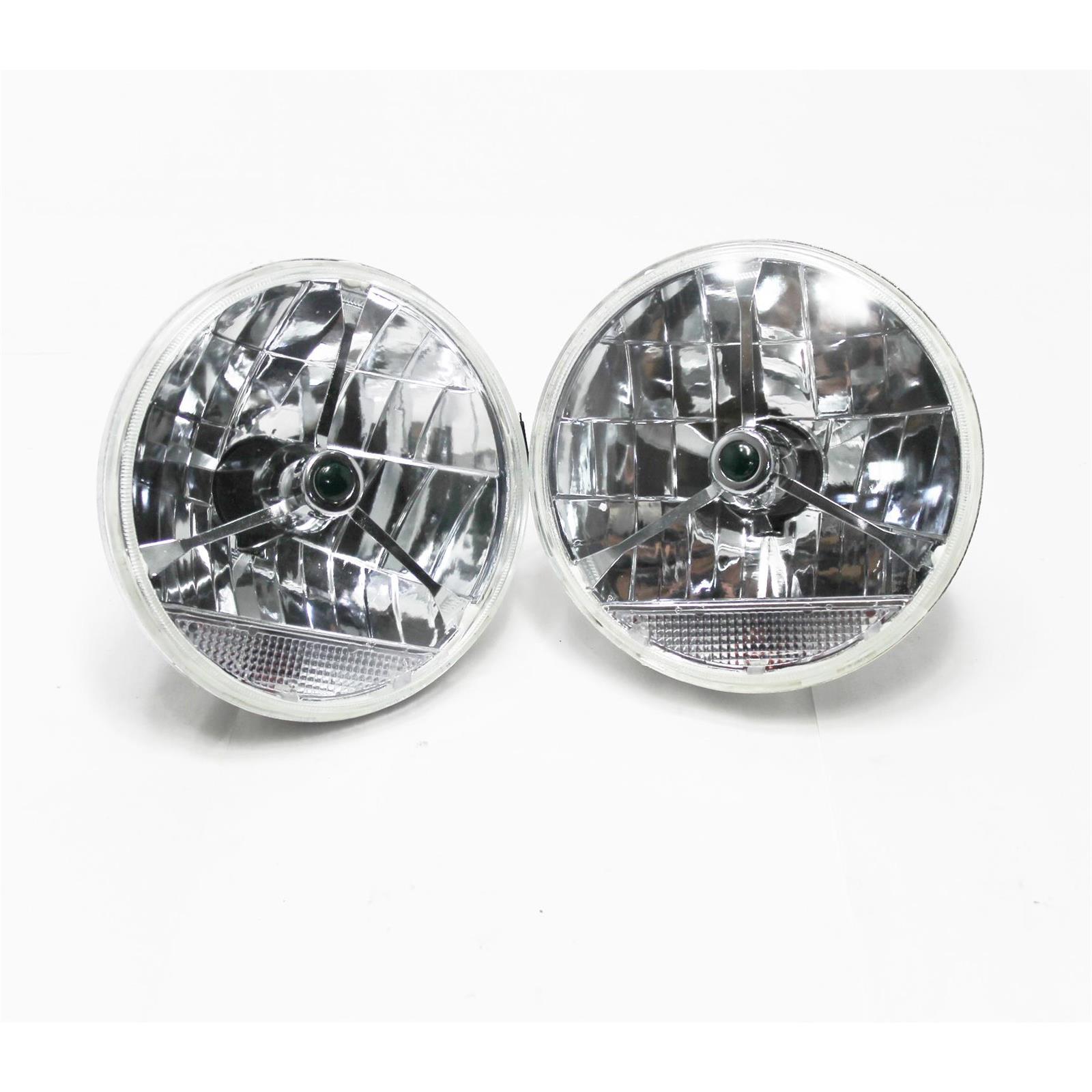 Speedway 7 Inch Tri-Bar Headlights w/ Clear Turn Signal Lens