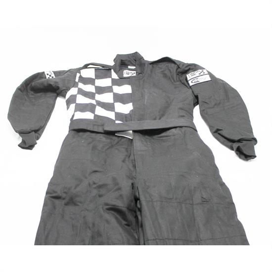 Finishline 2-Layer SFI-5 Fire Retardant Racing Suit, Black XL