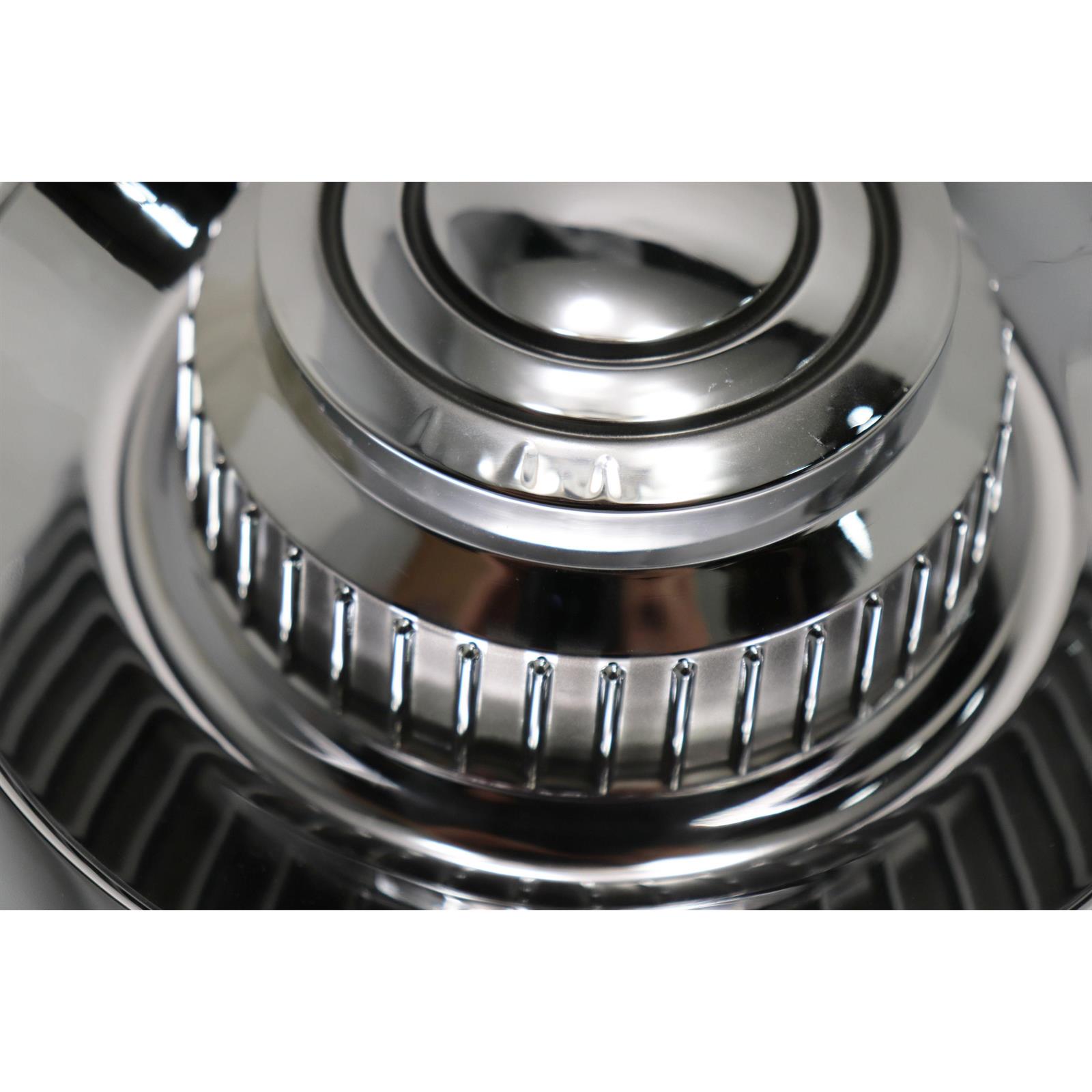 Chrome Derby Shorty Rally Wheel Hub Caps, Set of 4