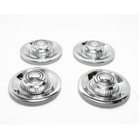 Chrome Derby Shorty Rally Wheel Hub Caps, Set of 4