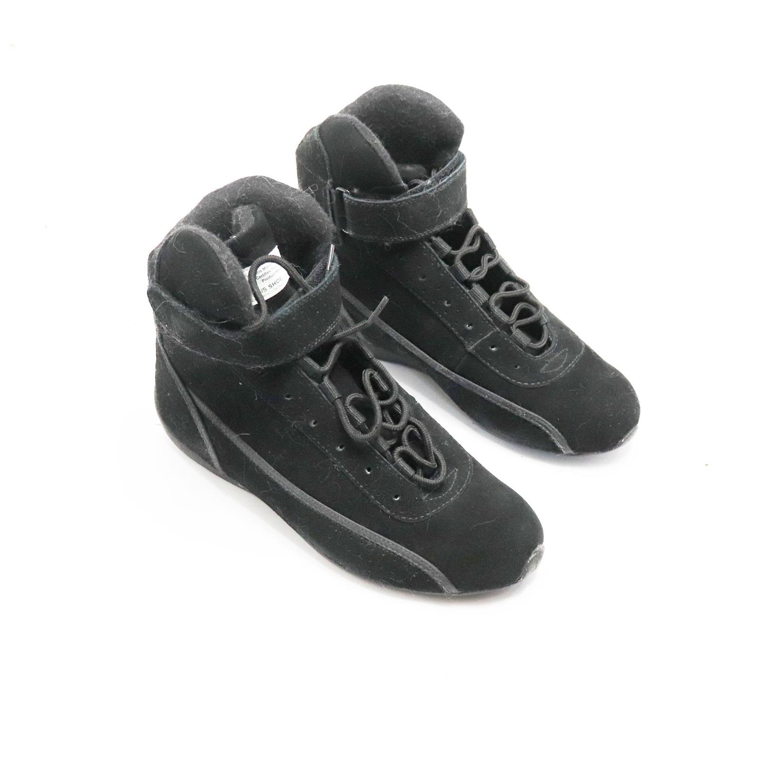 Impact Racing SFI-5 High Top Racing Shoes, Black, Size 9.5