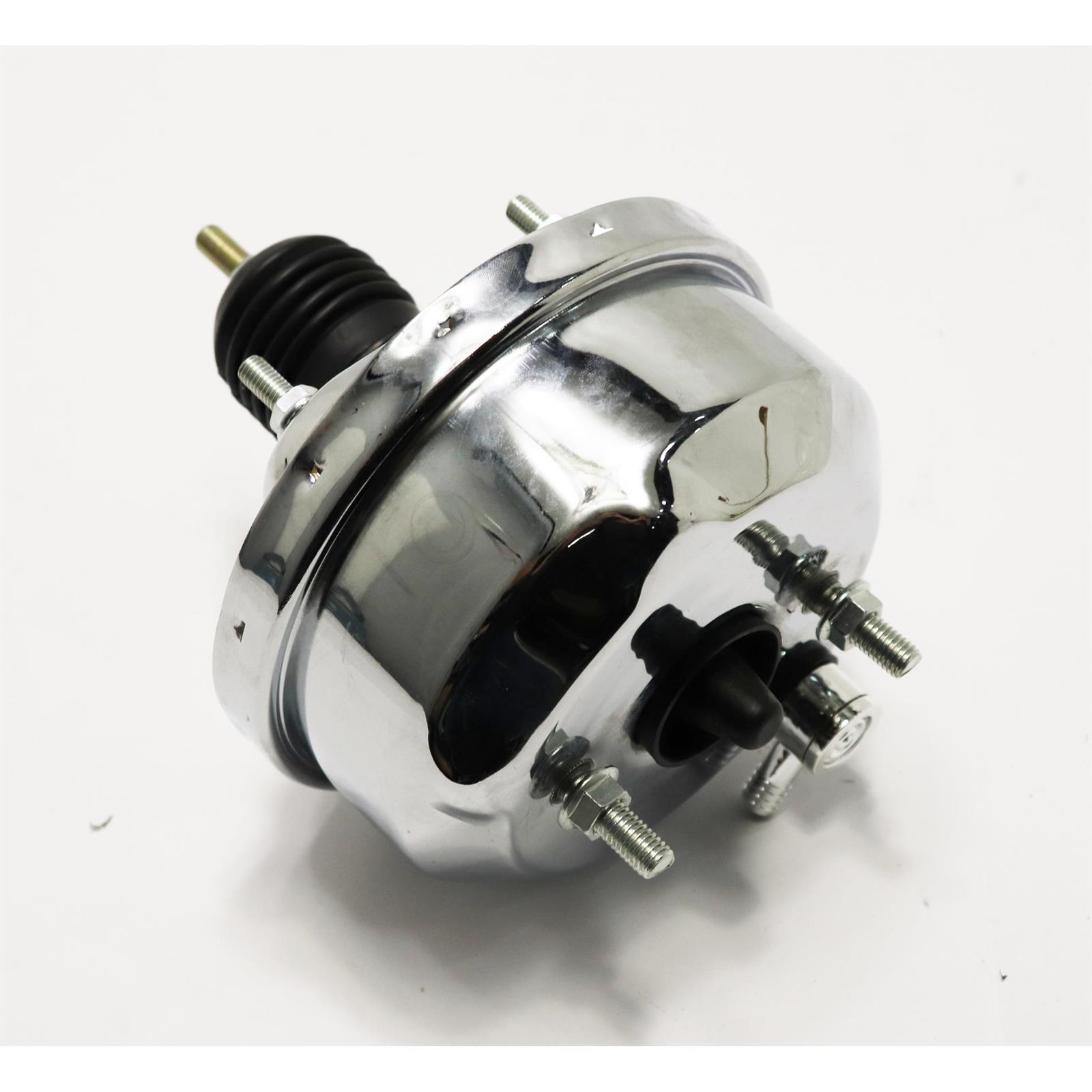 Speedway Single Diaphragm Power Brake Booster, 7 Inch, Chrome Fin