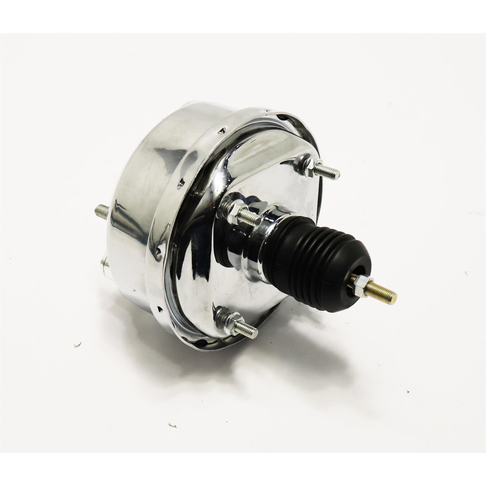 Speedway Single Diaphragm Power Brake Booster, 7 Inch, Chrome Fin