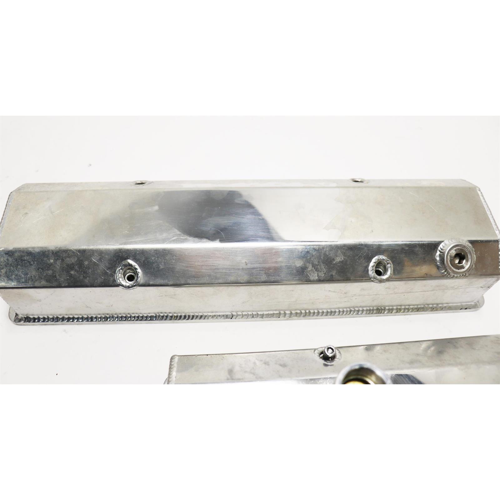 Small Block Chevy Fabricated Valve Covers w/ Breather Tubes