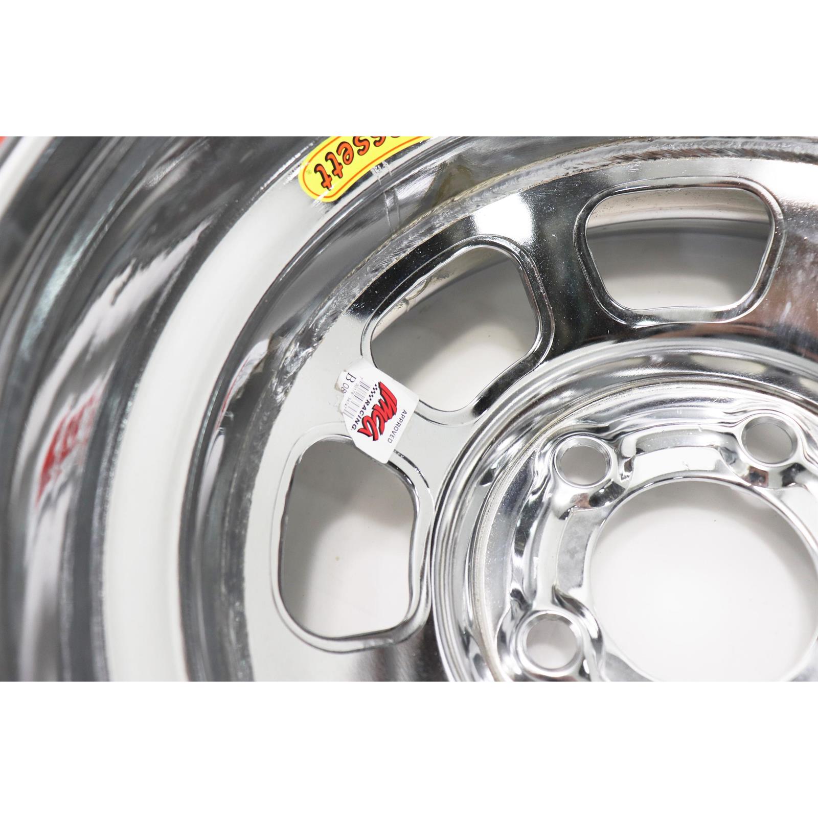 Bassett Chrome 15 Inch Wheel - 15x8, 5 on 5 D-Hole, Non Beadlock
