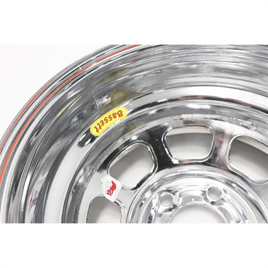 Bassett Chrome 15 Inch Wheel - 15x8, 5 on 5 D-Hole, Non Beadlock