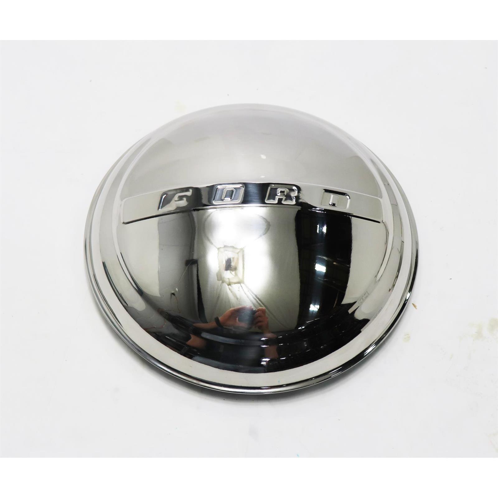 Speedway Vintage Series Wheel Hub Cap, 1947 Ford, Stainless Steel