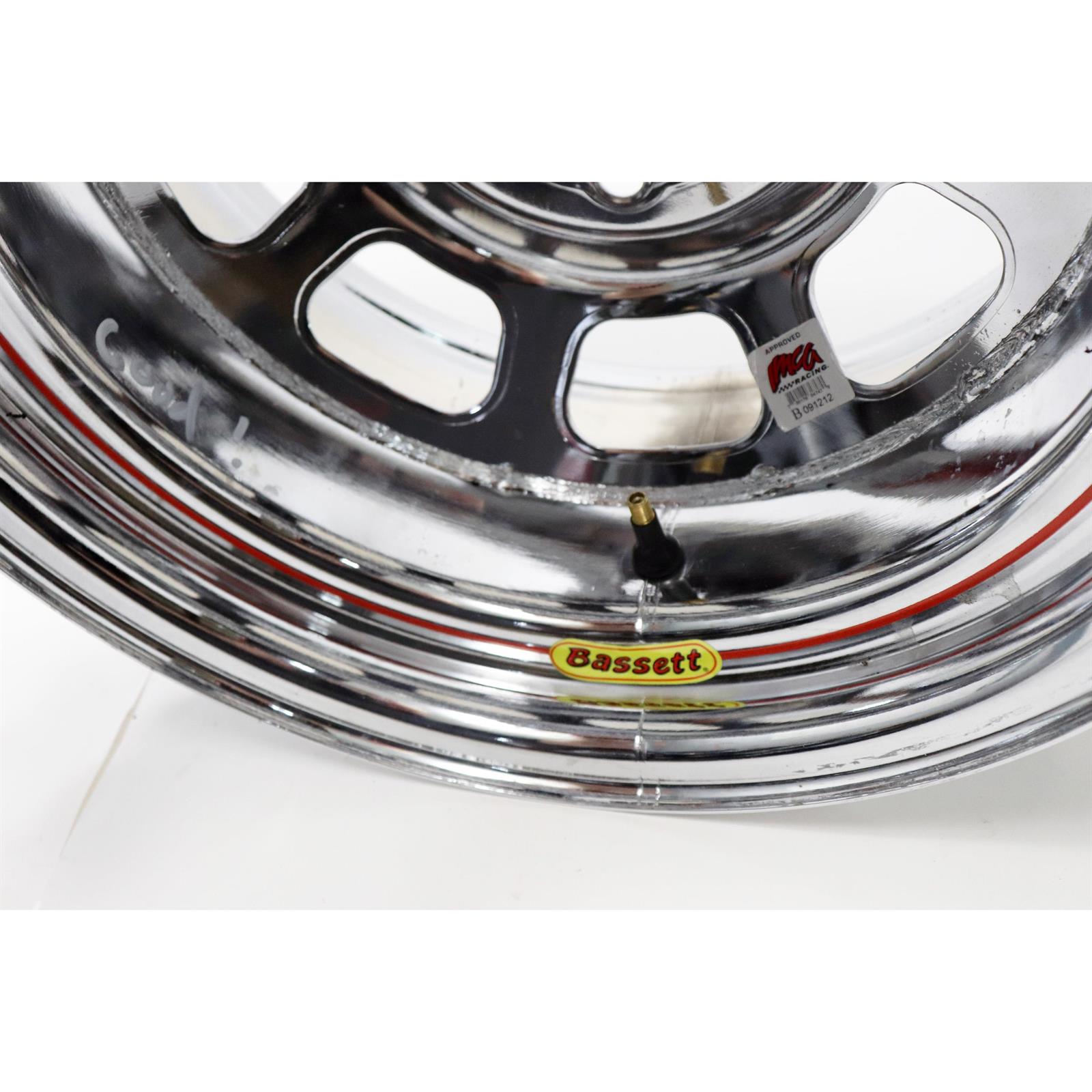 Bassett Chrome D-Hole 15 Inch Wheel 15x8, 5 on 4.75, Non Beadlock