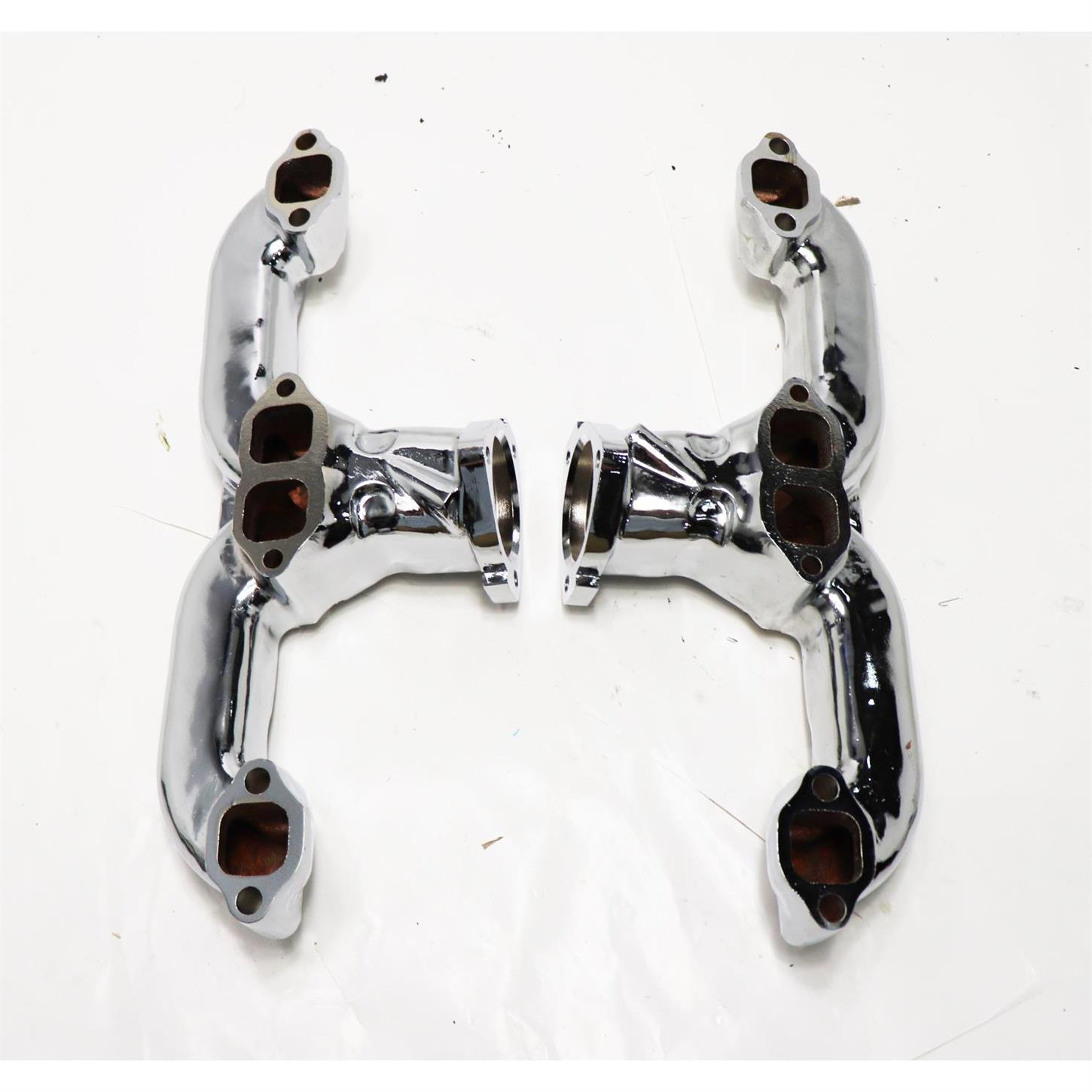 Smoothie Rams Horn Exhaust Manifolds, Small Block Chevy, Chrome