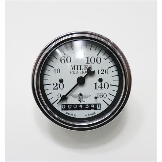 Stewart Warner 82661 Wings Electric Speedometer, White